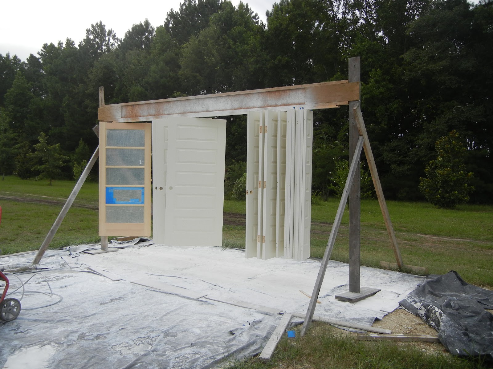 Double Oak Plantation: Contraption for hanging & drying doors for paint ...